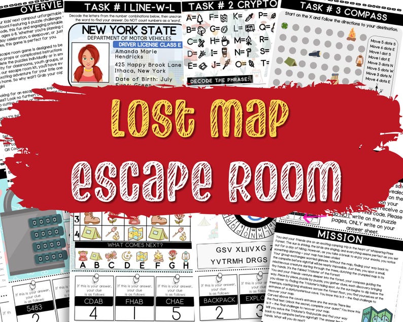 Camping Adventure Escape Room, Printable Escape Room Kit, Instant ...