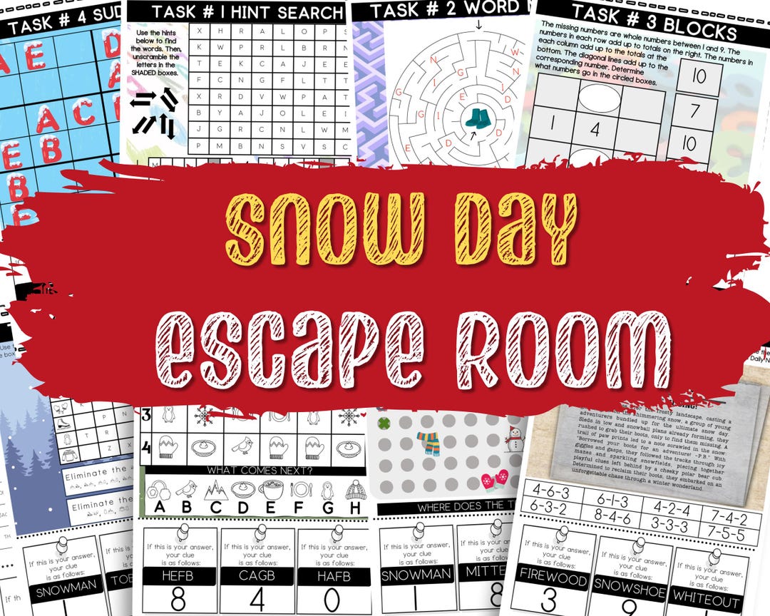 Winter Adventure Escape Room, Printable Escape Room Kit, Instant ...