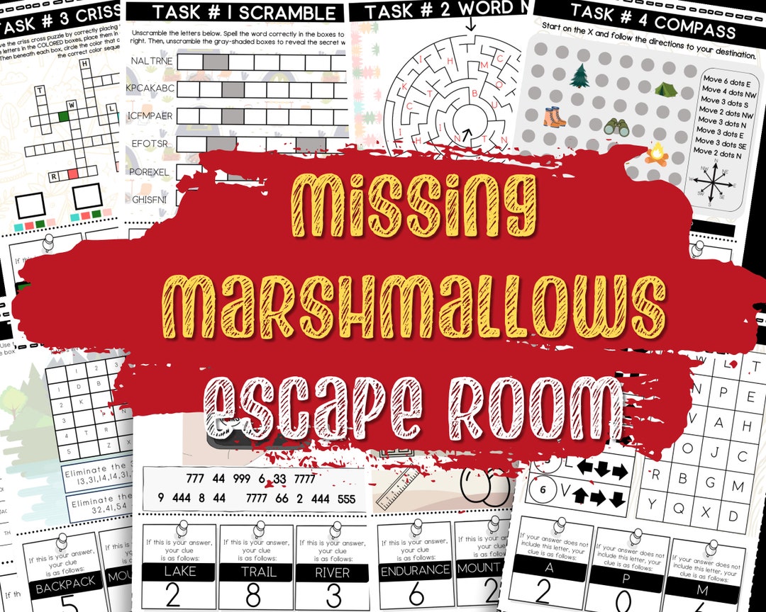 Camping Adventure Escape Room, Printable Escape Room Kit, Instant ...