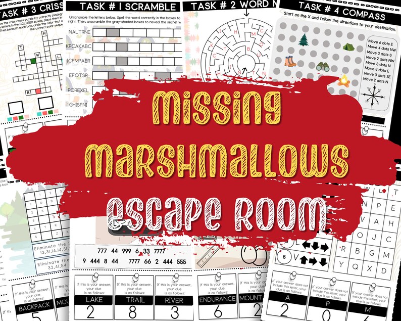 Camping Adventure Escape Room, Printable Escape Room Kit, Instant ...