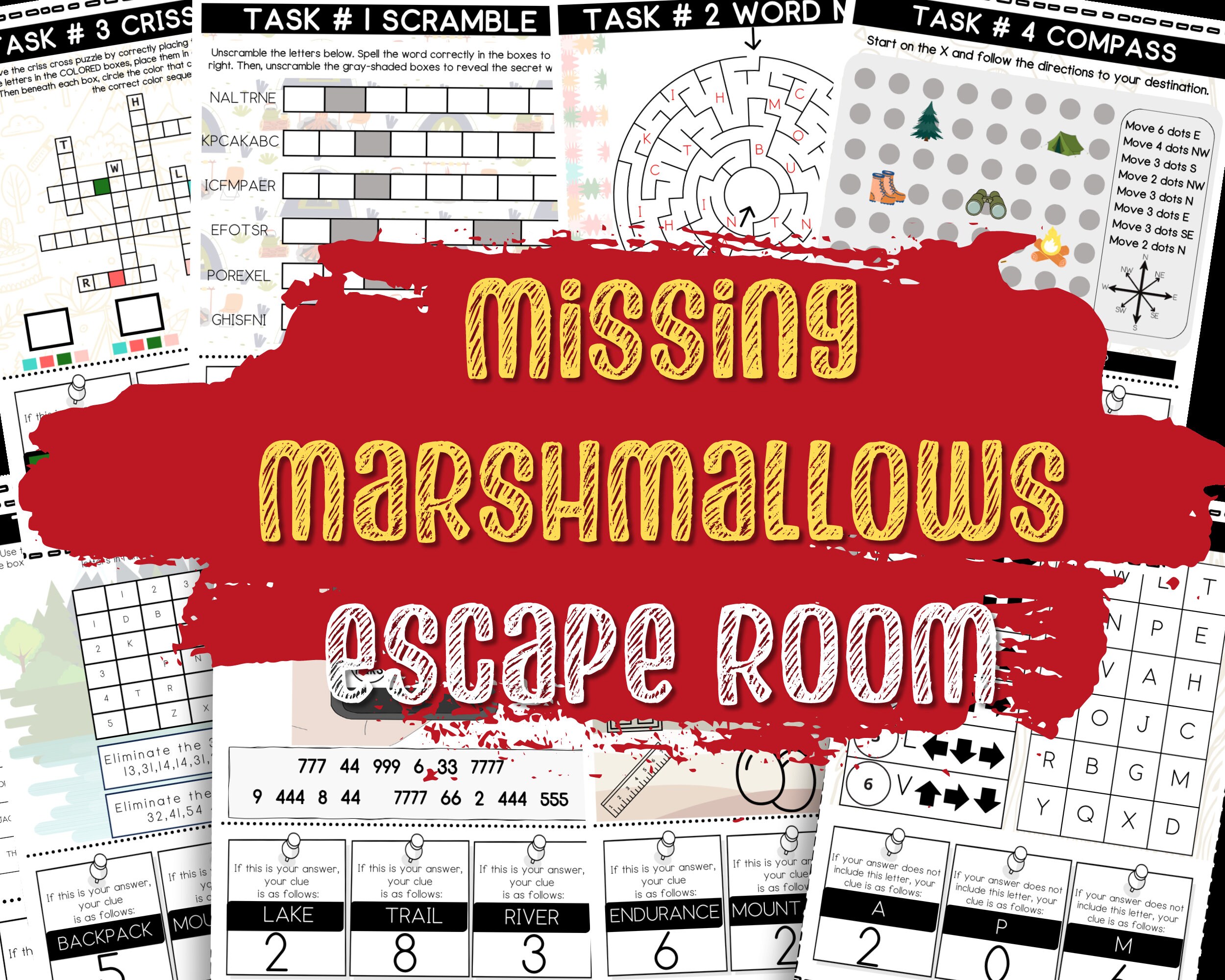 Camping Adventure Escape Room, Printable Escape Room Kit, Instant ...