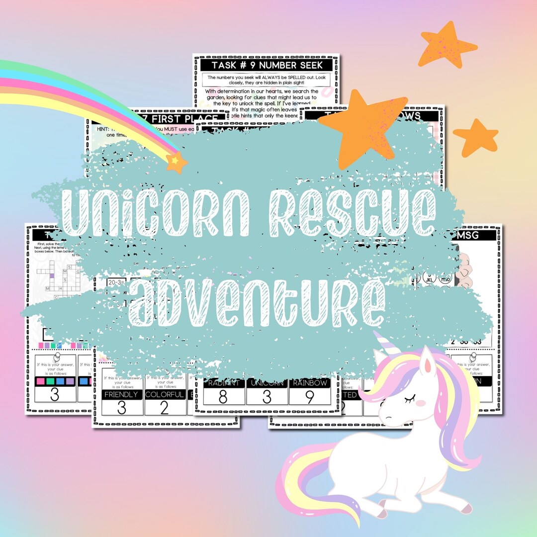 Unicorn Escape Room, Kids Unicorn Game, Escape Room Kit, Instant ...