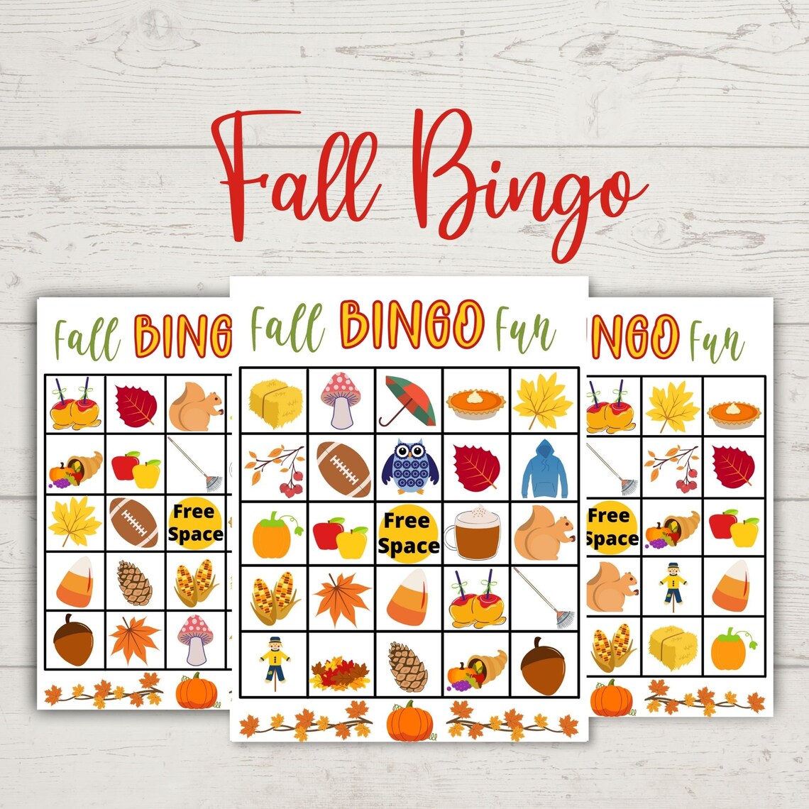 Printable Fall/autumn Bingo Thanksgiving Game Thanksgiving - Etsy