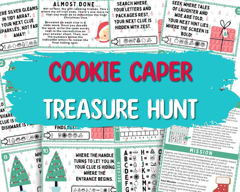 Printable Christmas Indoor Treasure Hunt, Scavenger Hunt, Indoor Hunt ...