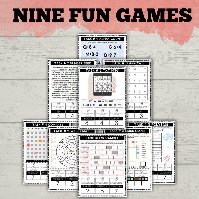 Last Day of School Escape Room, Picnic Panic Game (instant Download) - Etsy