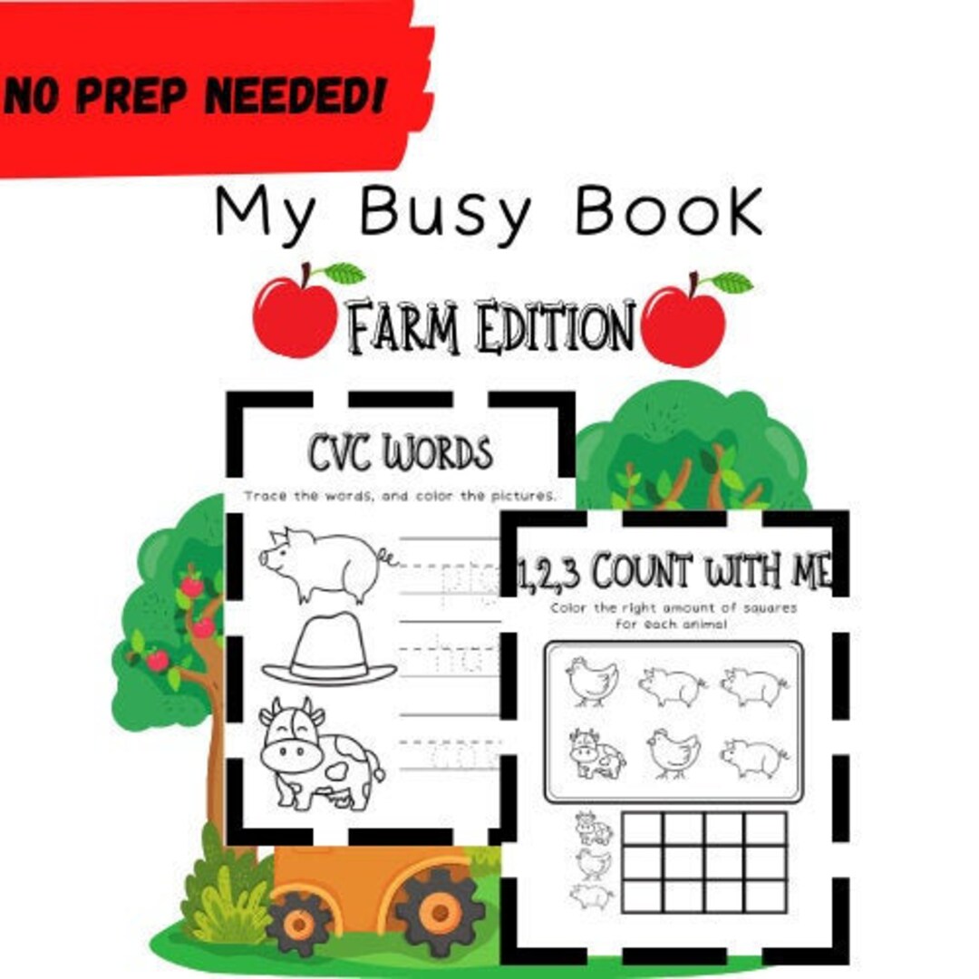 My Busy Workbook, Worksheets, Farm, Kinder, Preschool, Printable ...