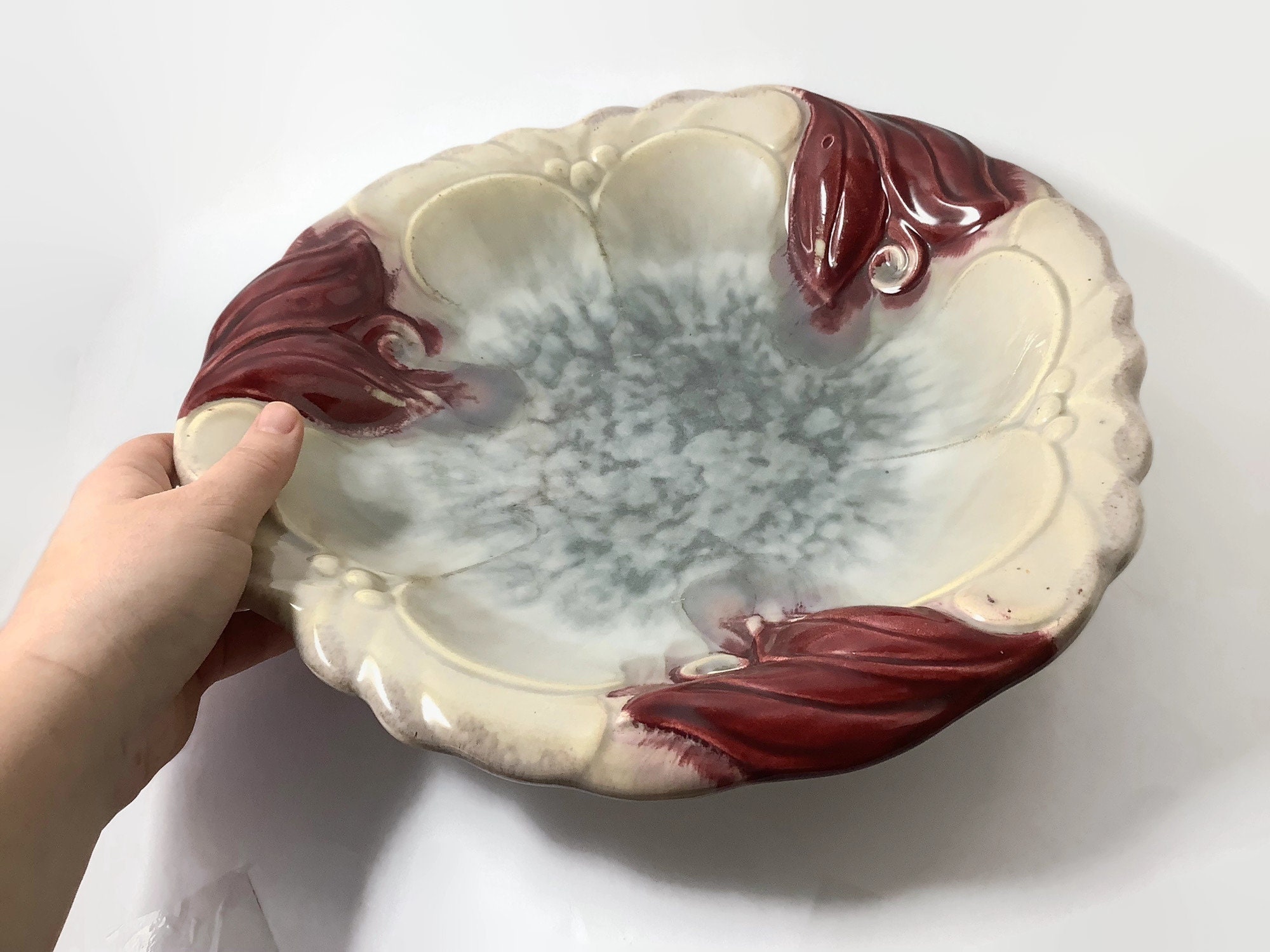 Vintage Ceramic Serving Platter or Decorative Lava Fruit Bowl Made in ...