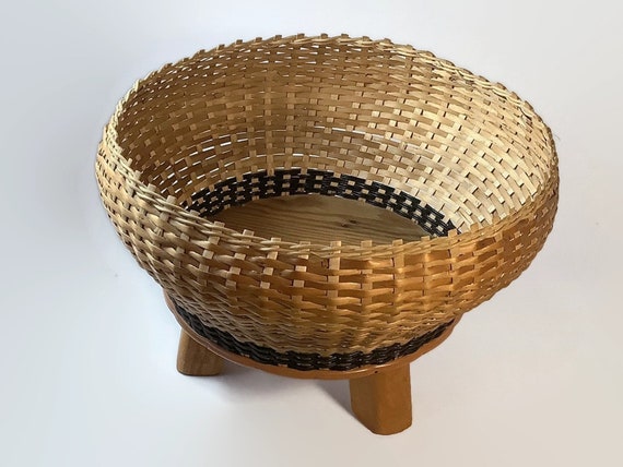 Indoor Rattan Wicker Plant Stand on a Tripod Wooden Legs - Etsy