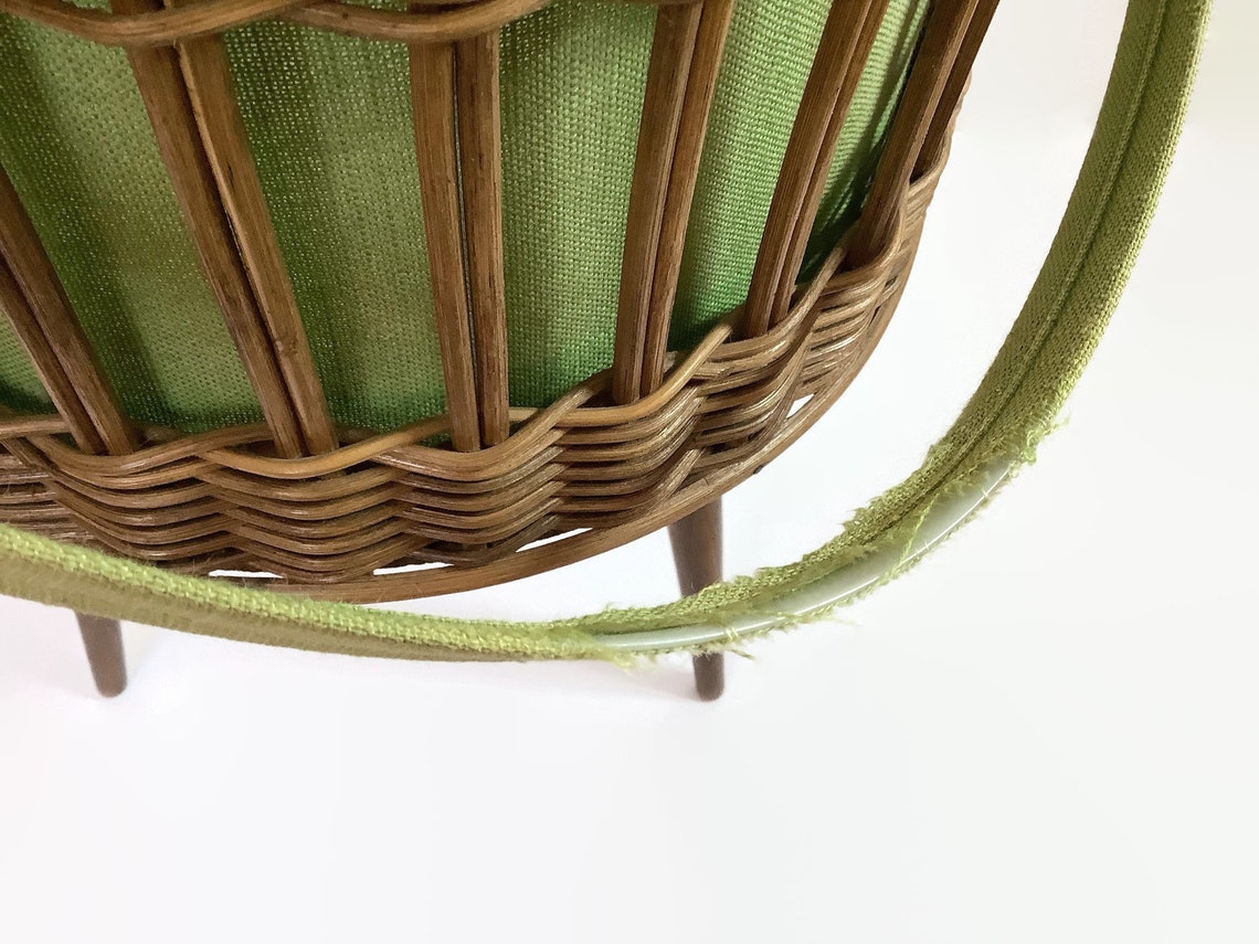 Indoor rattan wicker plant stand on a tripod wooden legs | Etsy