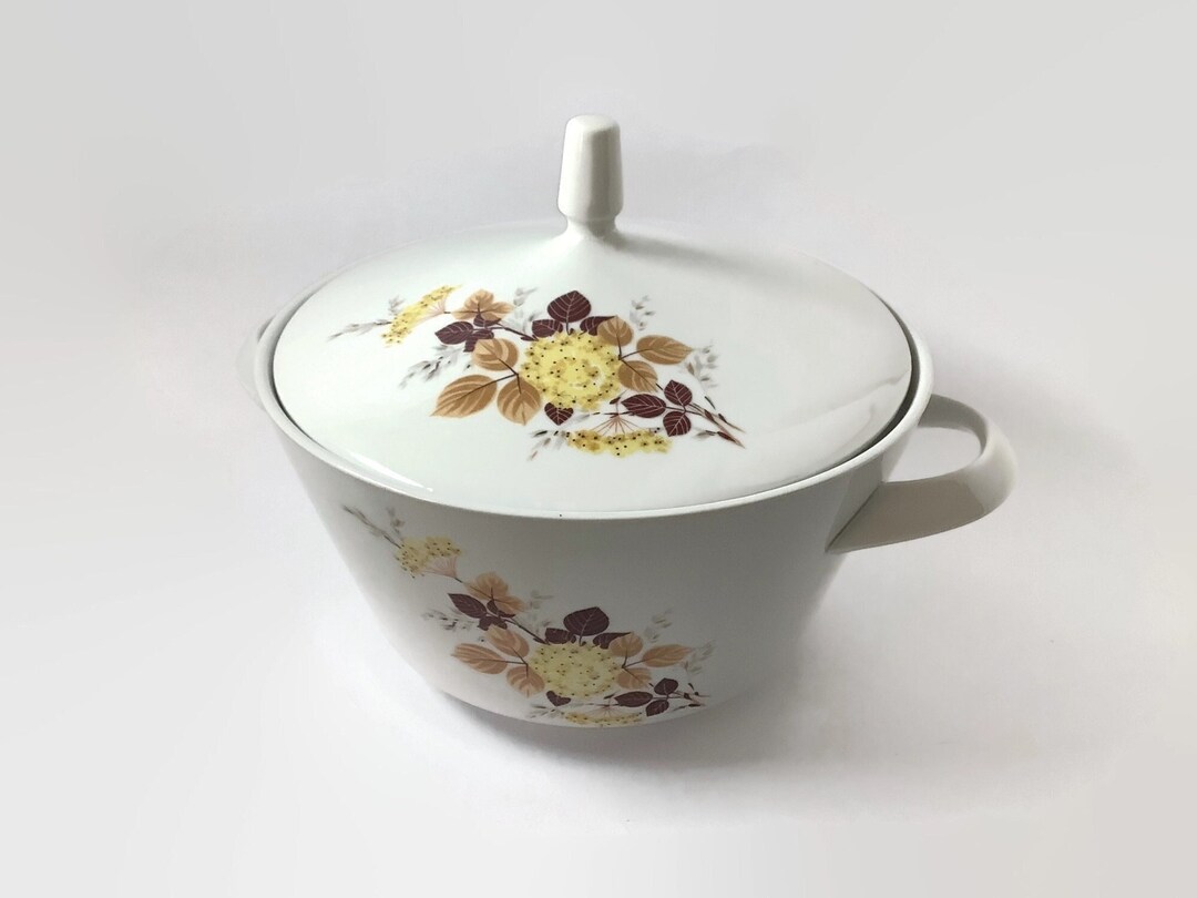Vintage Serving Porcelain Soup Tureen Bowl With Floral Print Decor by ...
