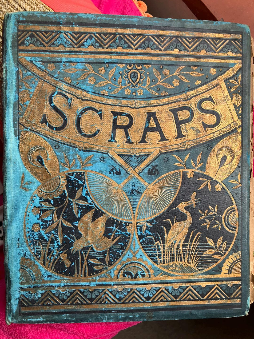 Victorian SCRAPBOOK Antique Scraps Cards Prayers Flowers Birds People ...