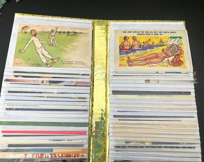 Job Lot 96 X Vintage POSTCARDS in Slipcase Comic Non Topographical ...