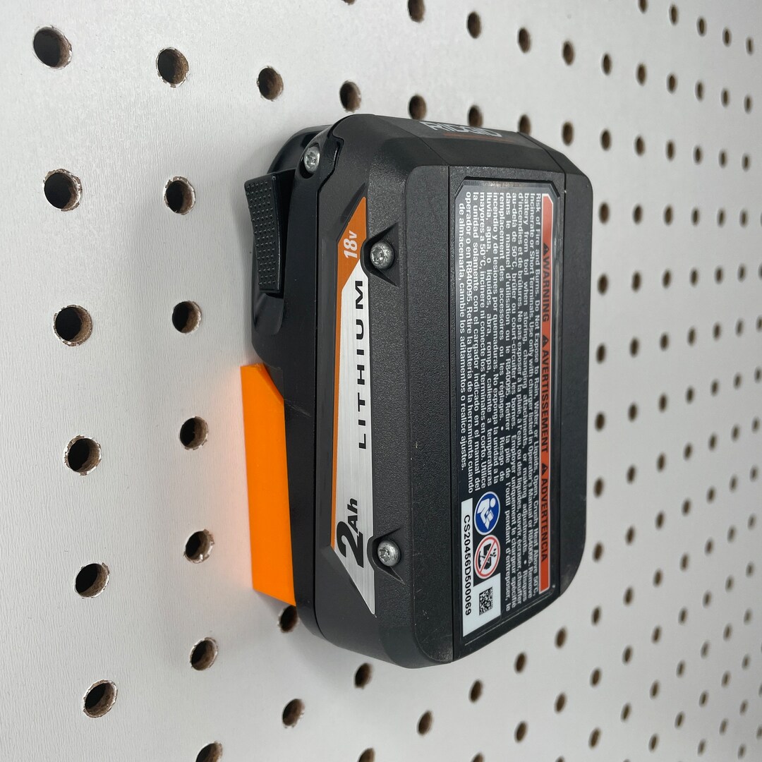 Ridgid 18V Battery Holder Wall Peg Board Mount - Etsy