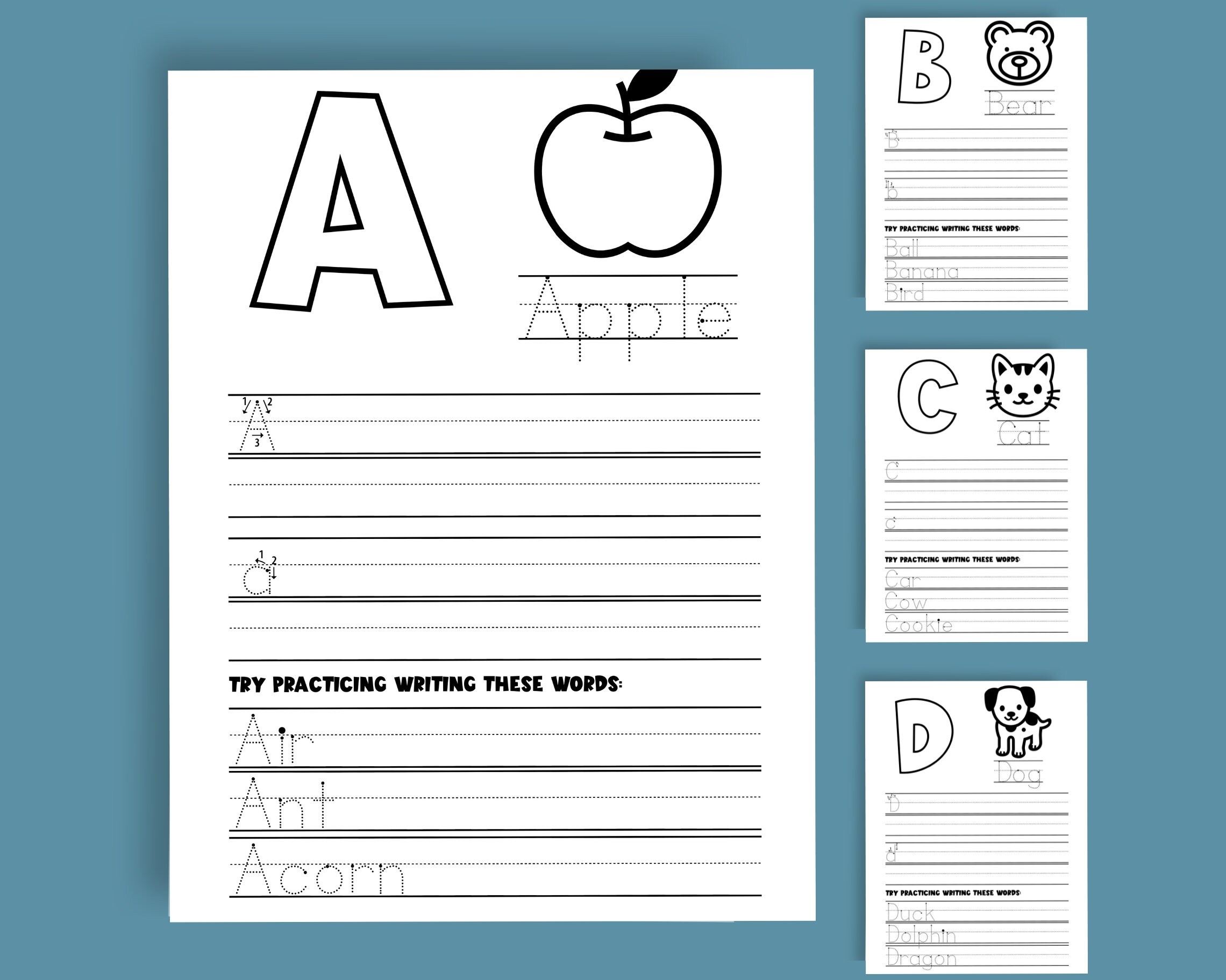 Alphabet Coloring & Practice Book Digital Download Back to School Fun ...