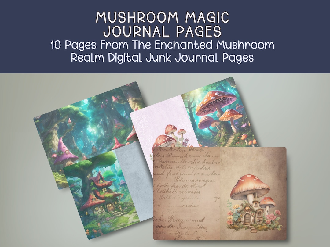 Mushroom Forest Digital Junk Journal Blank Digital Fairytale Journal ...