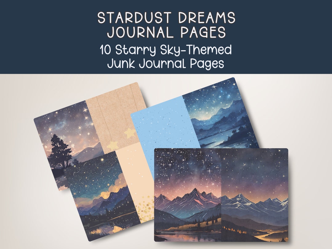 Starry Night Sky Digital Junk Journal Blank Digital Stars Journal Pages ...