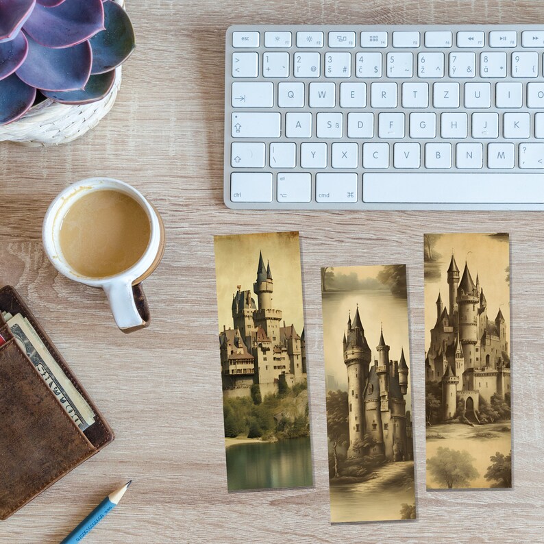 Castle-themed Printable Bookmarks Digital Bookmarks Kit PDF Bookish ...