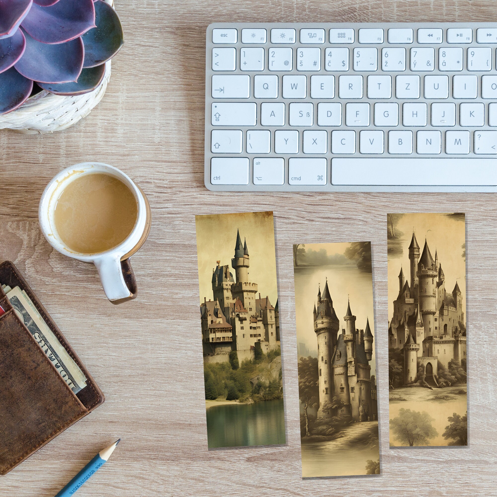 Castle-themed Printable Bookmarks Digital Bookmarks Kit PDF Bookish ...