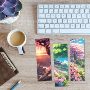 Blooming Trees-themed Printable Bookmarks Digital Bookmark PDF Bookish ...