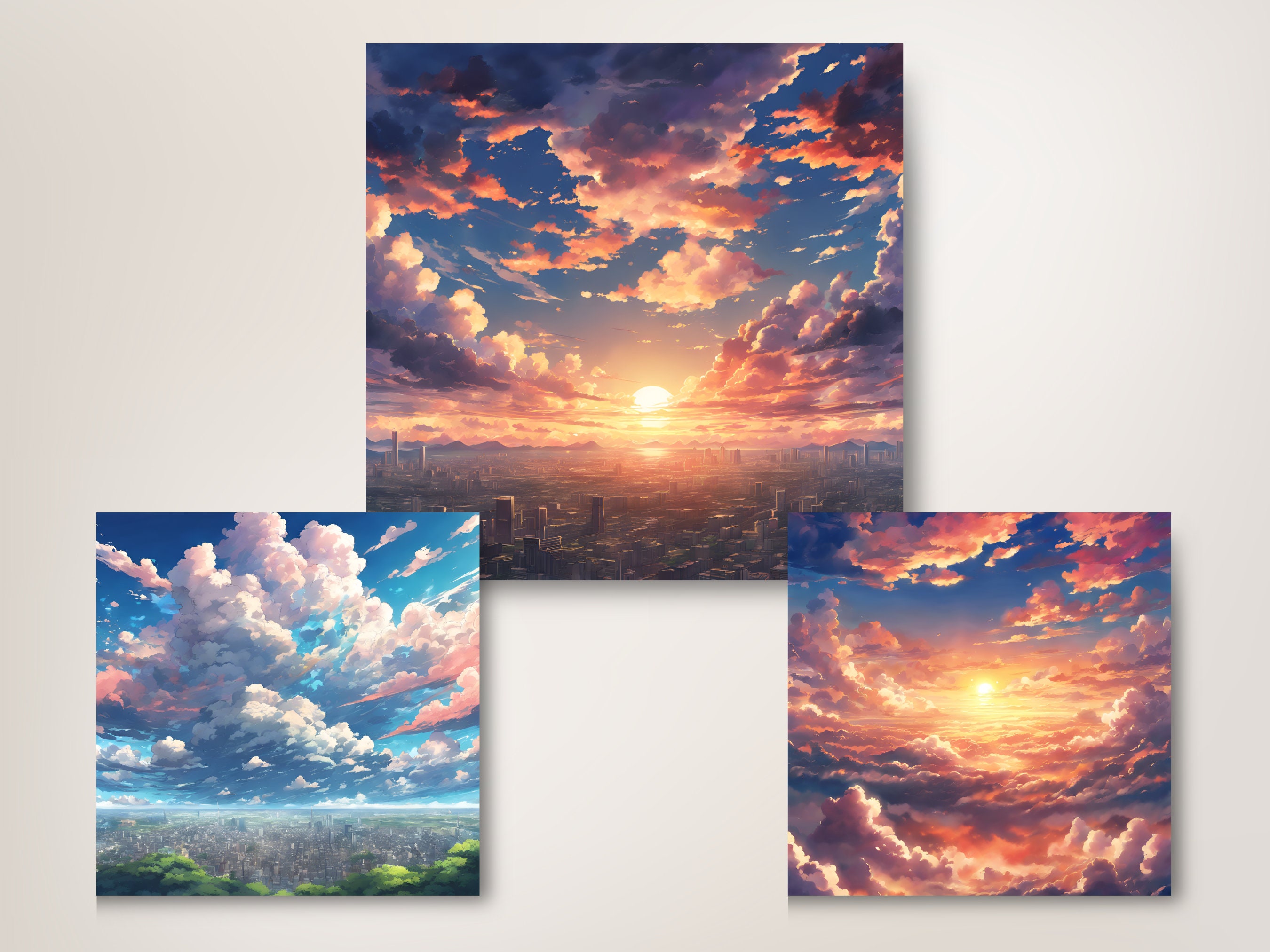 Clouds-themed Digital Paper Printable Digital Paper Set Clouds and Sky ...