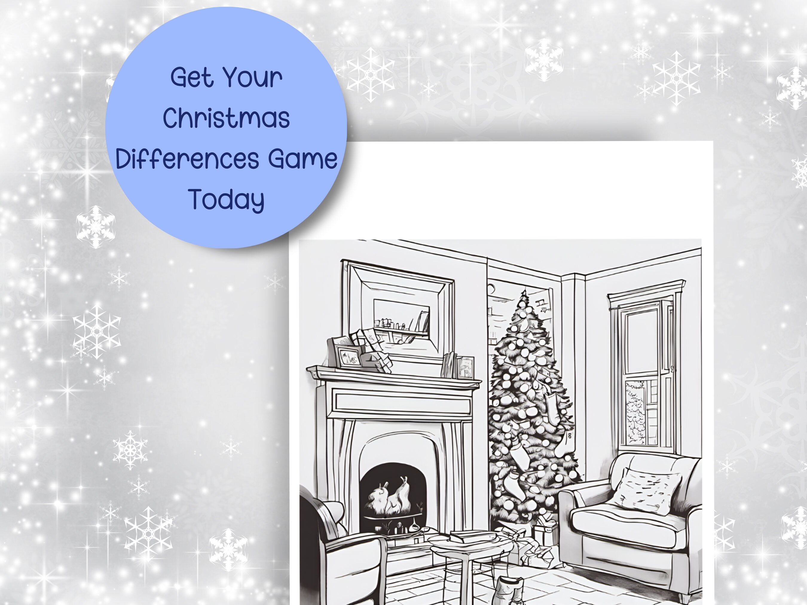 20 Christmas Find Differences Games Christmas Party Puzzles Digital ...