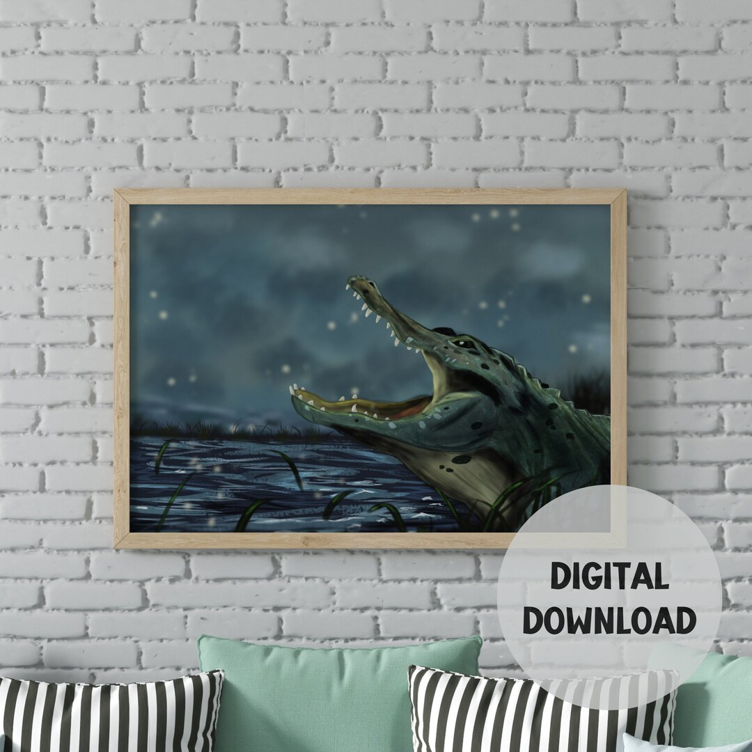 Everglades Florida Alligator Printable Wall Art American Swamp ...