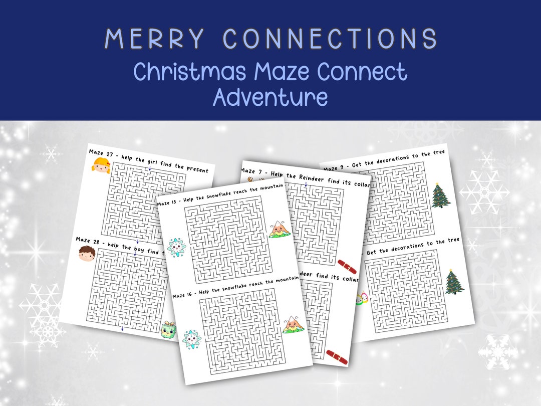 30 Christmas Maze Puzzles Christmas Brain Games 30 Maze Challenges ...
