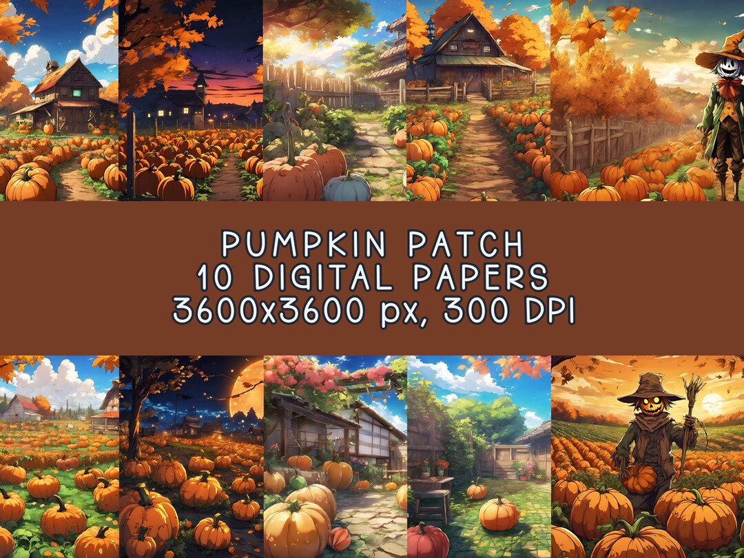 Pumpkin Patch-themed Digital Paper Printable Digital Paper Set ...