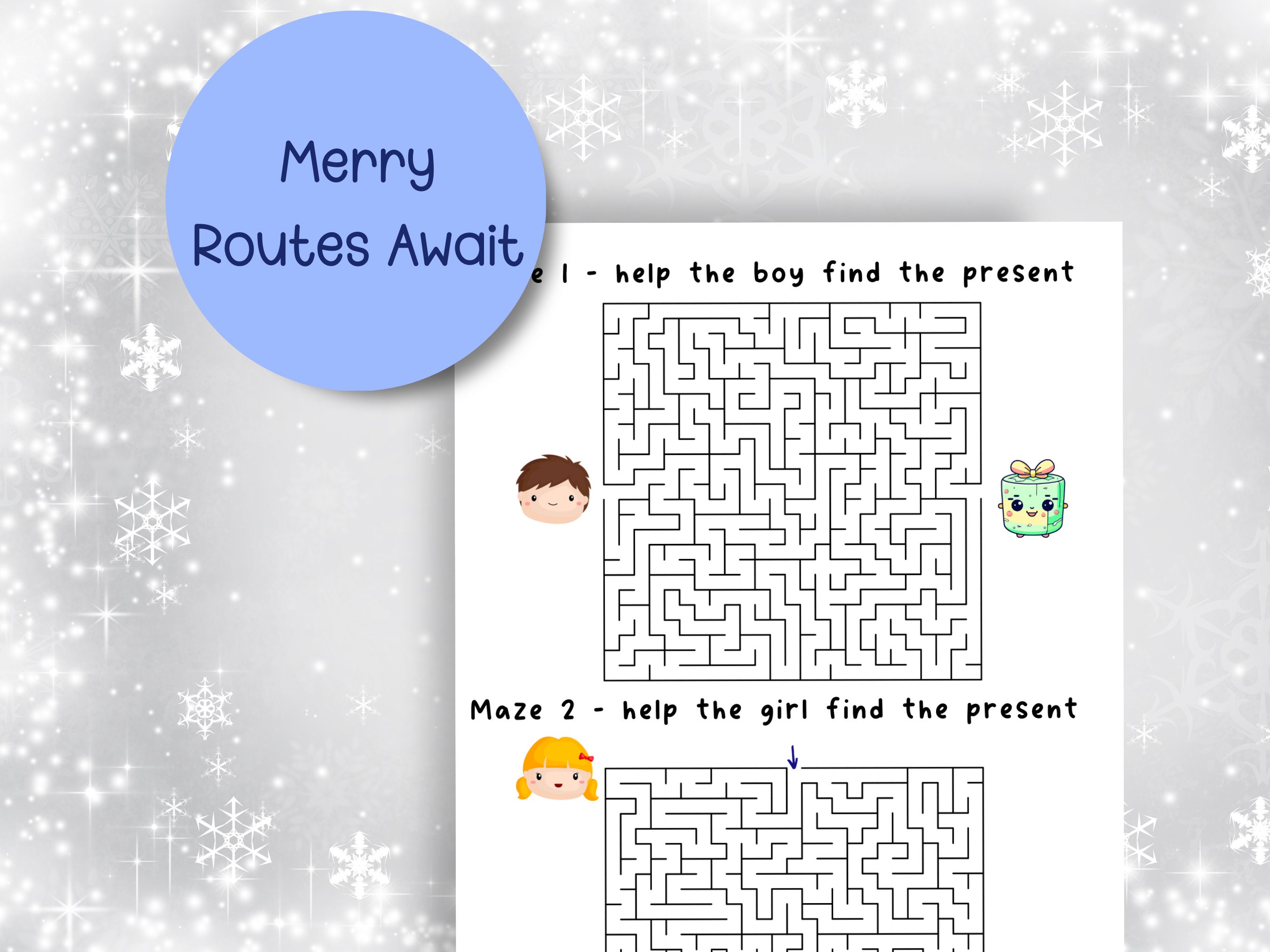 30 Christmas Maze Puzzles Christmas Brain Games 30 Maze Challenges ...