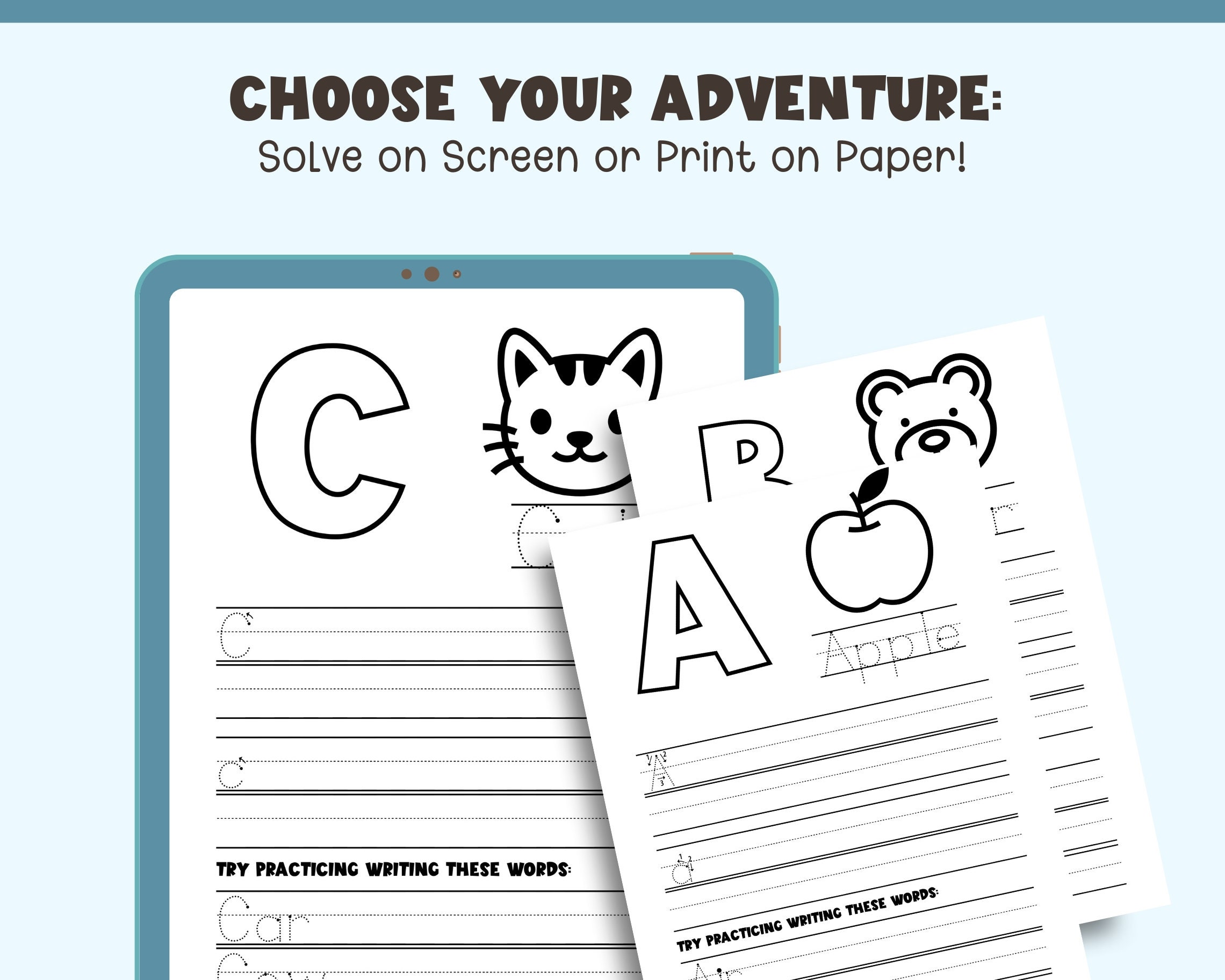 Alphabet Coloring & Practice Book Digital Download Back to School Fun ...