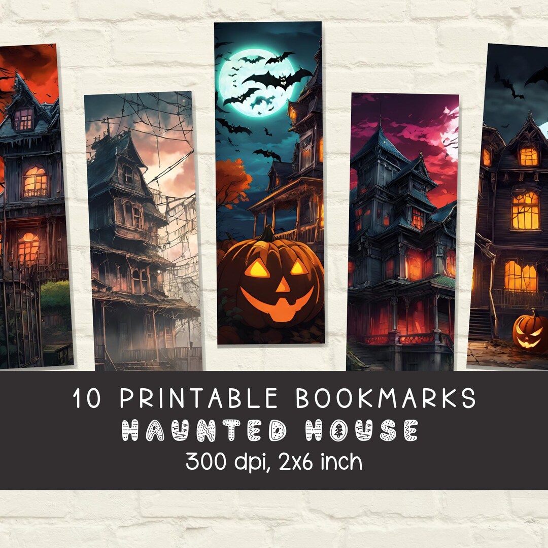 Haunted House Printable Bookmarks Digital Bookmark Kit PDF Bookish ...