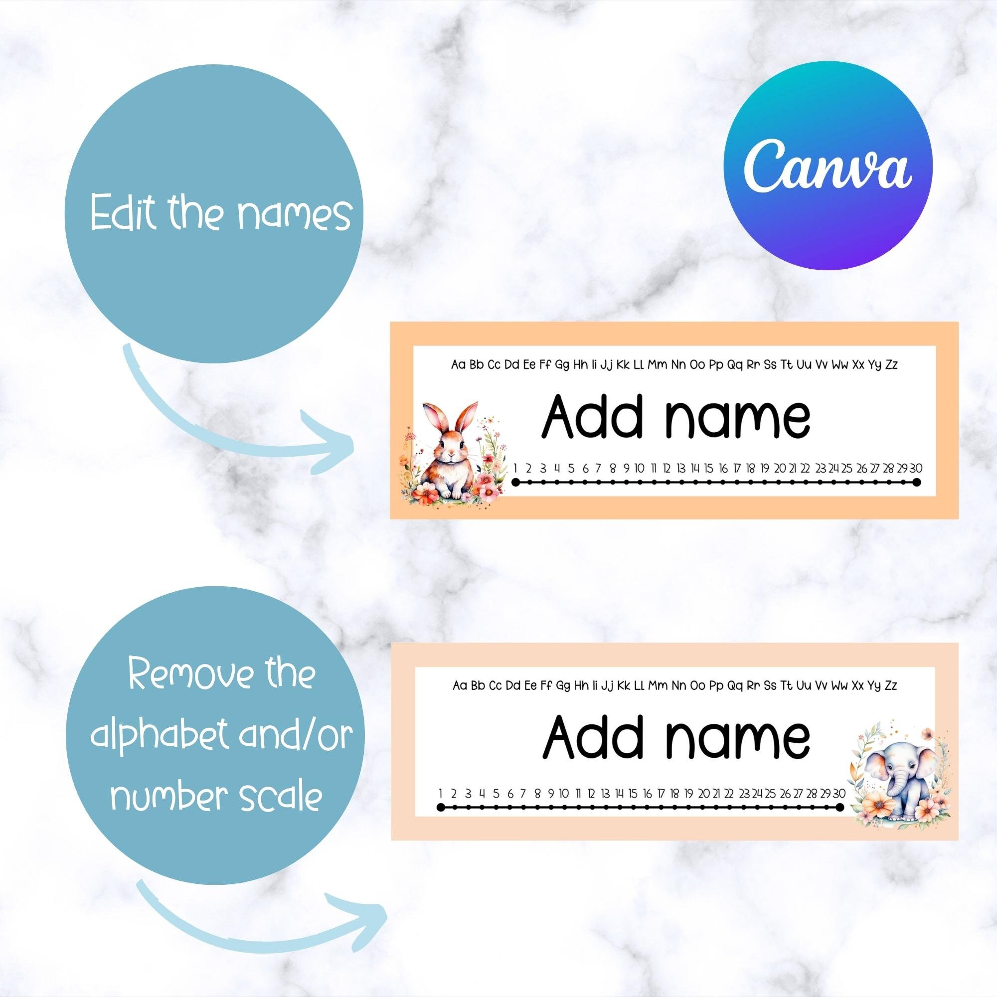 Editable Name Tags for School and Events Digital Download Customizable ...
