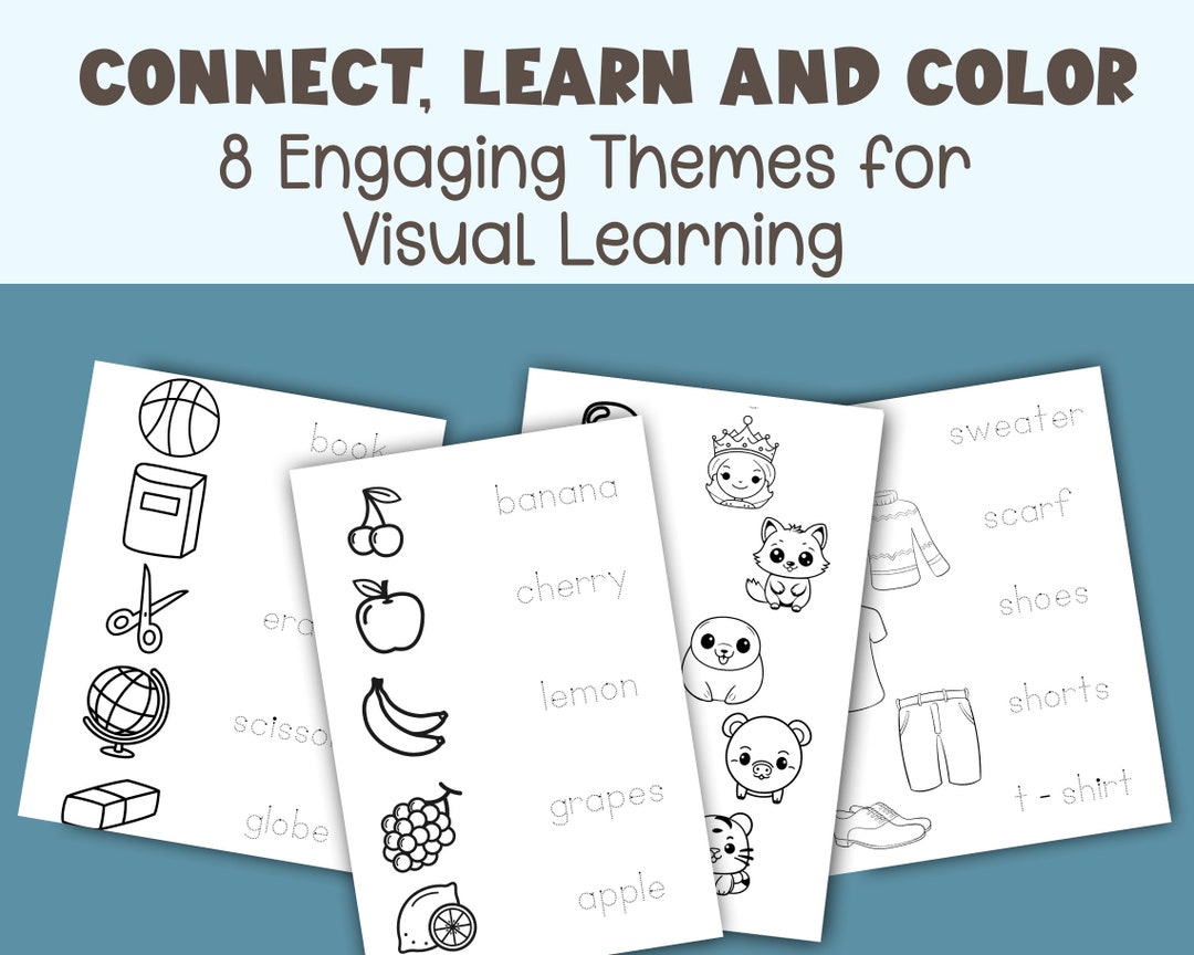 Connect and Color Vocabulary Building Adventure Digital Download 8 ...