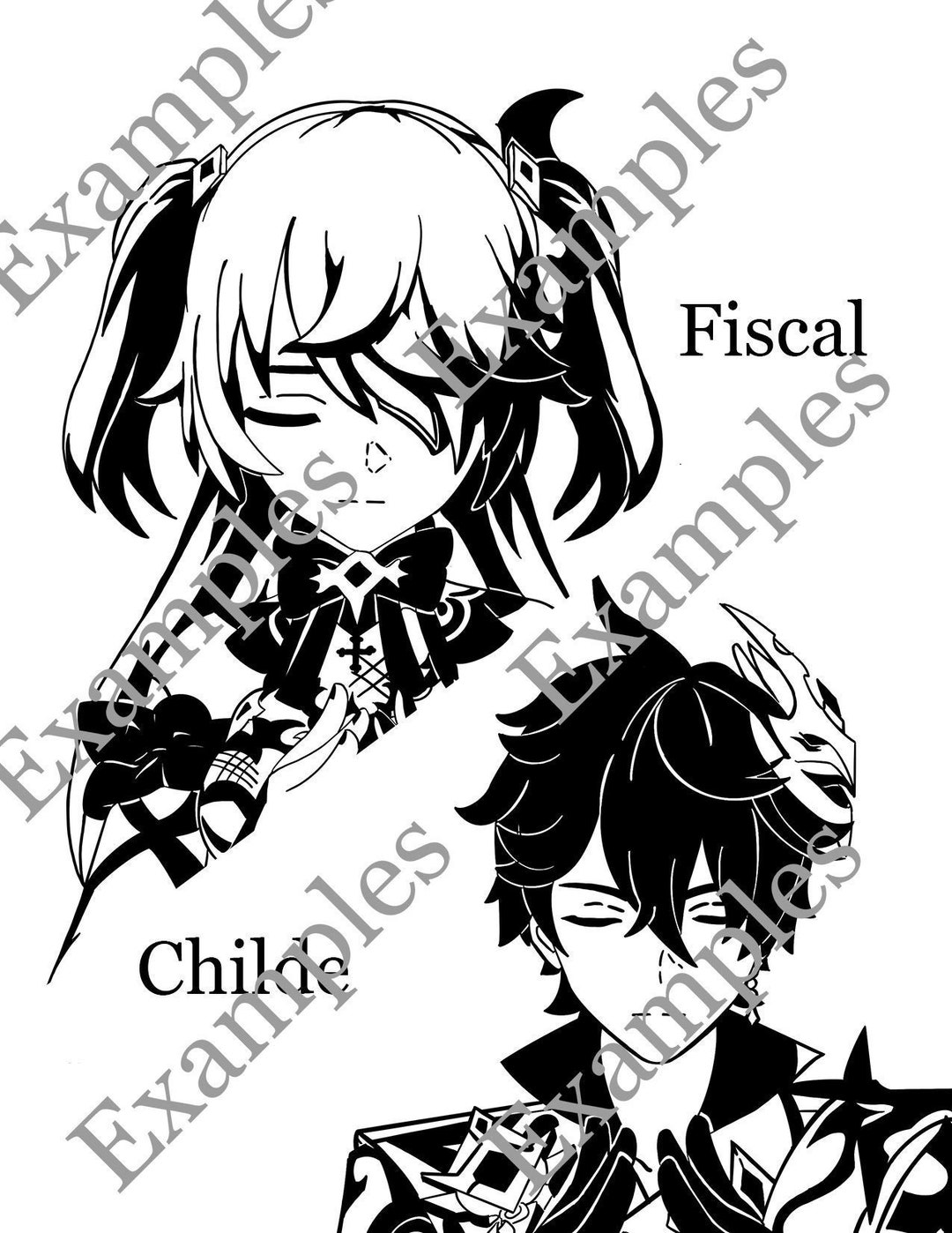 Genshin Impact Artifact Pose Vision Stencils Childe Hydro Vision - Etsy