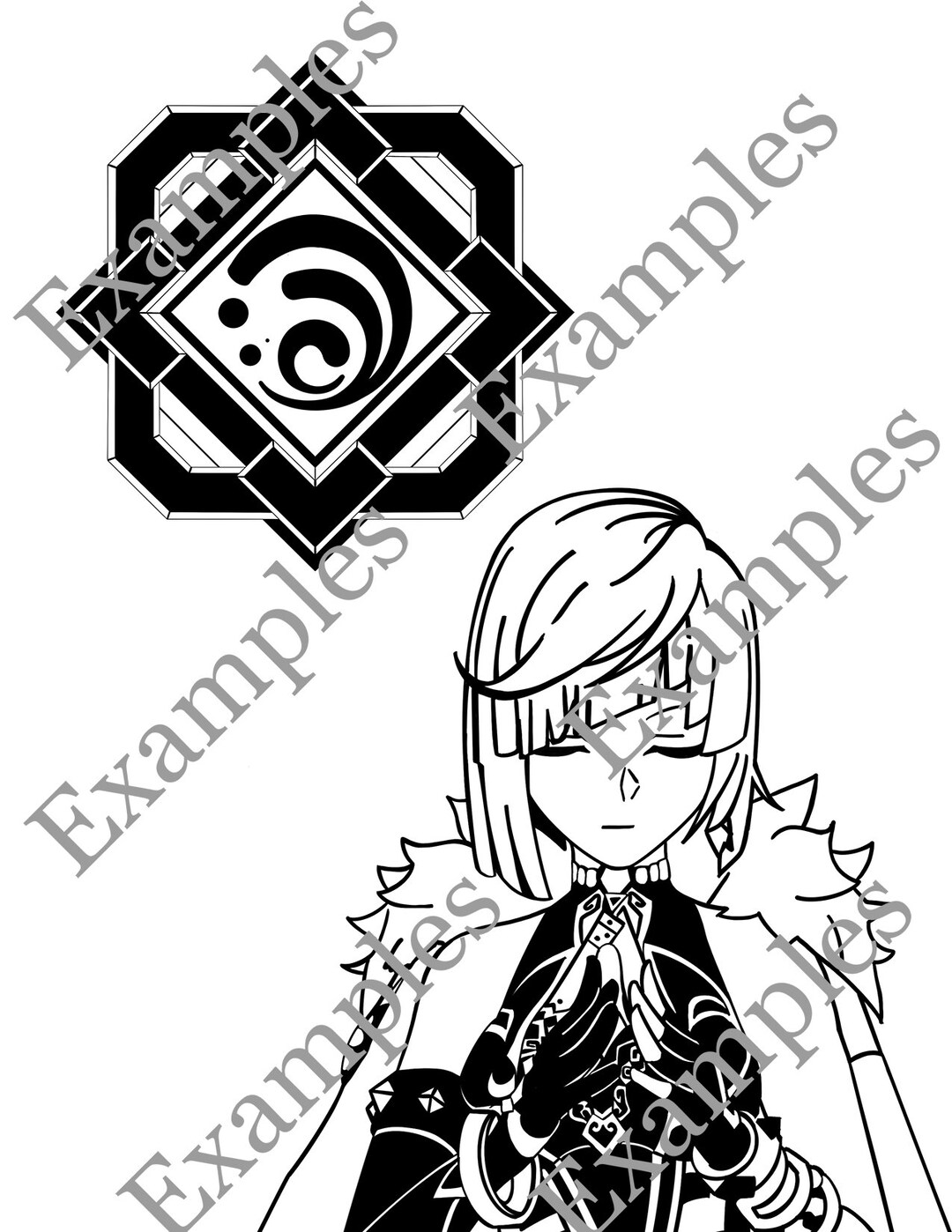 Genshin Impact Artifact Pose Vision Stencils Yelan Hydro - Etsy