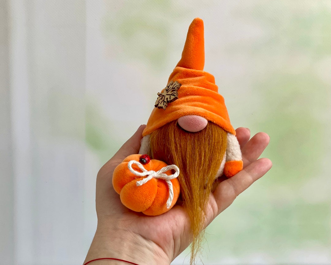 Autumn Gnome, Pumpkin Gnome, Fall Gnome, Minimalist Orange Gnome ...