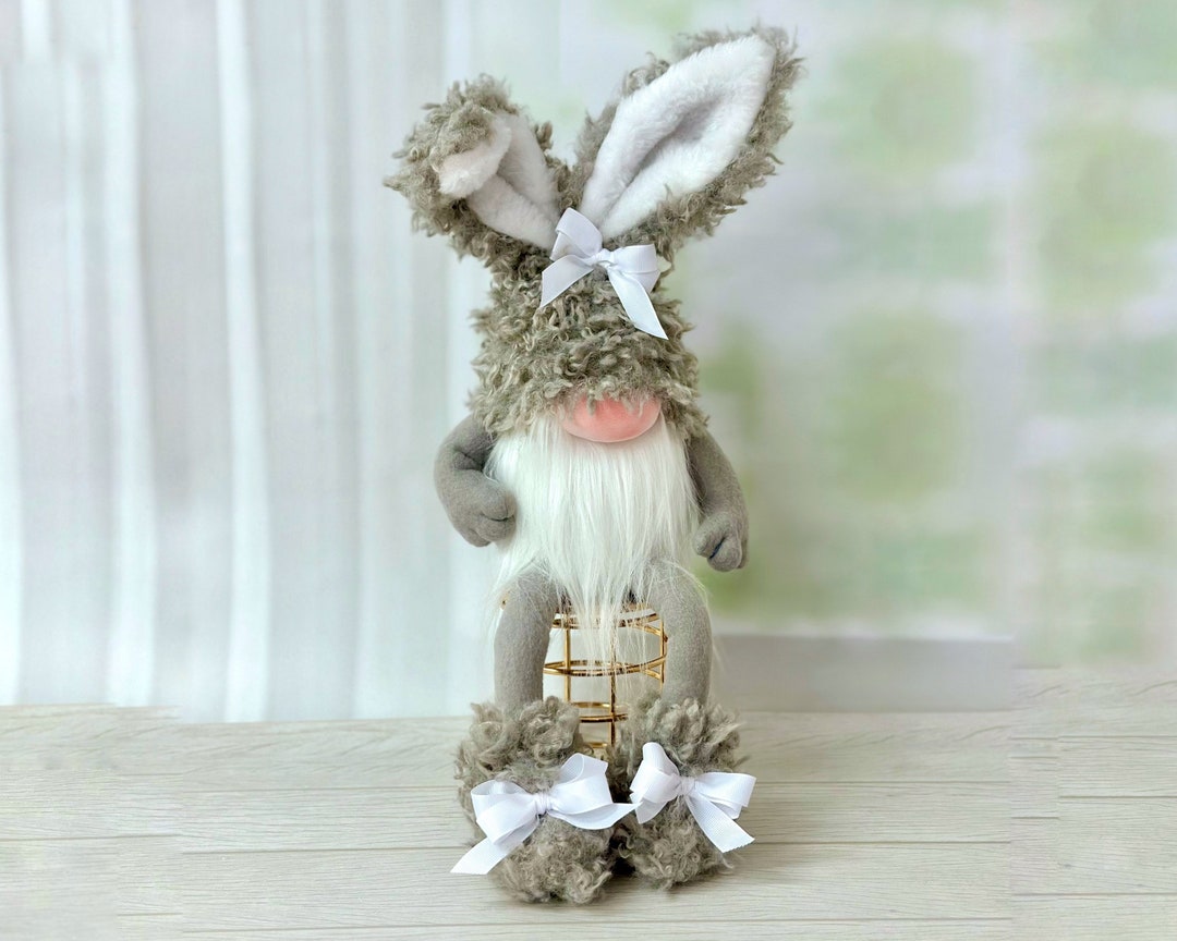 Large Bunny Gnome, Dangly Legs, Handmade Farmhouse Decor - Etsy