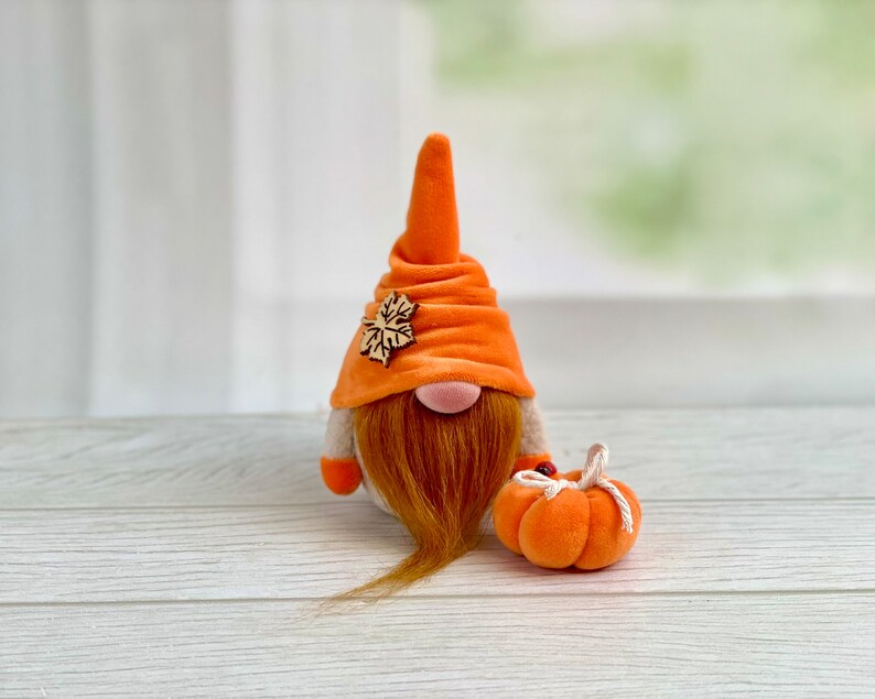 Autumn Gnome Pumpkin Gnome Fall Gnome Minimalist Orange Gnome - Etsy