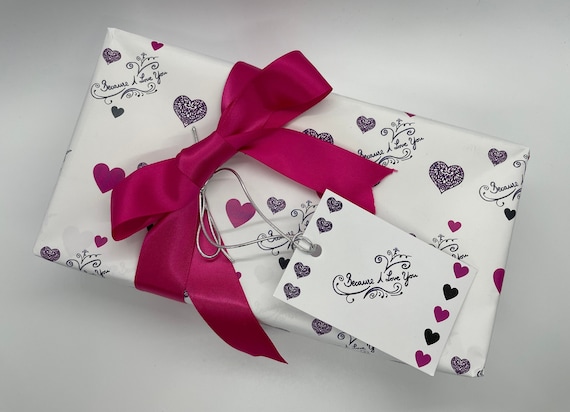 Because I Love You Wrapping Paper With Matching Gift Tag Love - Etsy