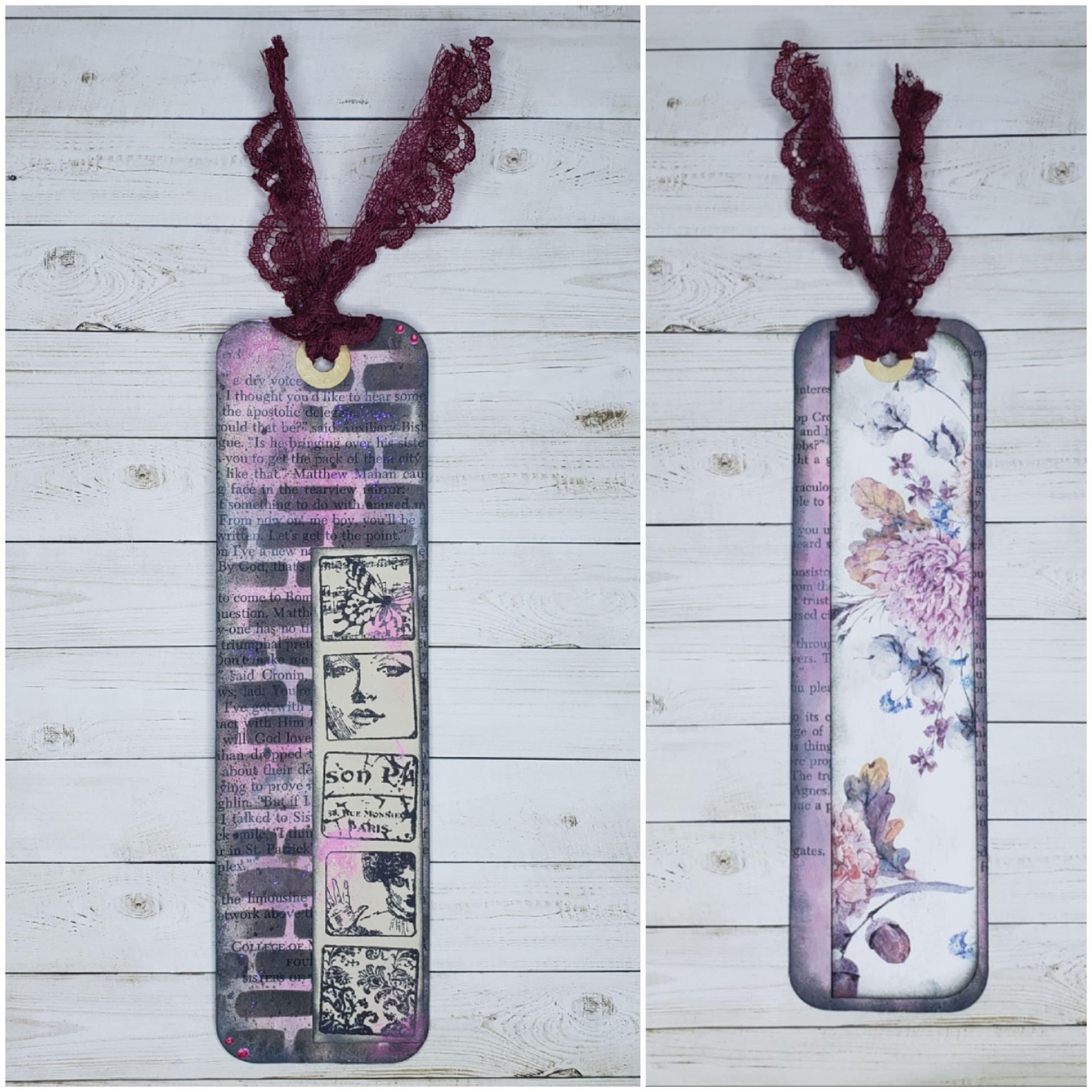 Bookmarks Handmade Bookmarks Mixed Media Junk Journal Bookmarks Collage ...