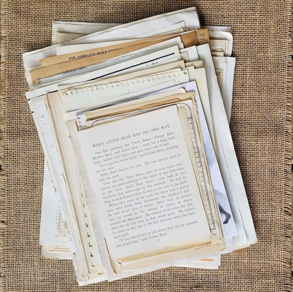 25-60pc Neutral Vintage Paper Pack; Vintage Neutral Paper Bundle; Old ...