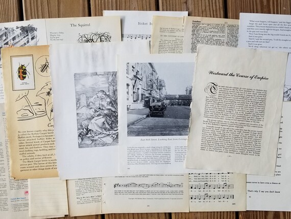 25-60pc Neutral Vintage Paper Pack; Vintage Neutral Paper Bundle; Old ...