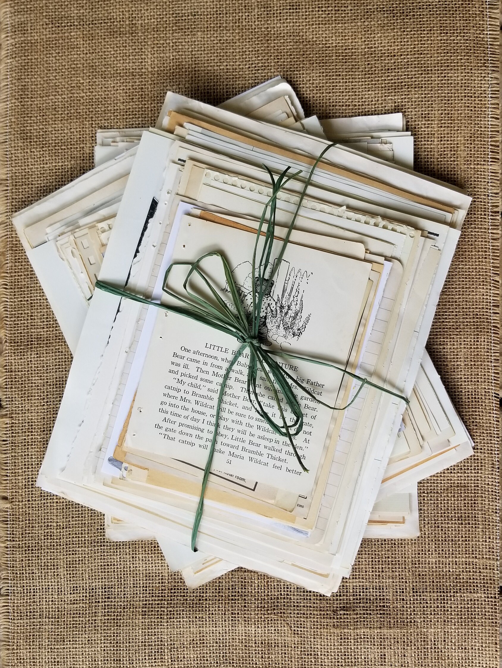 25-60pc Neutral Vintage Paper Pack; Vintage Neutral Paper Bundle; Old ...