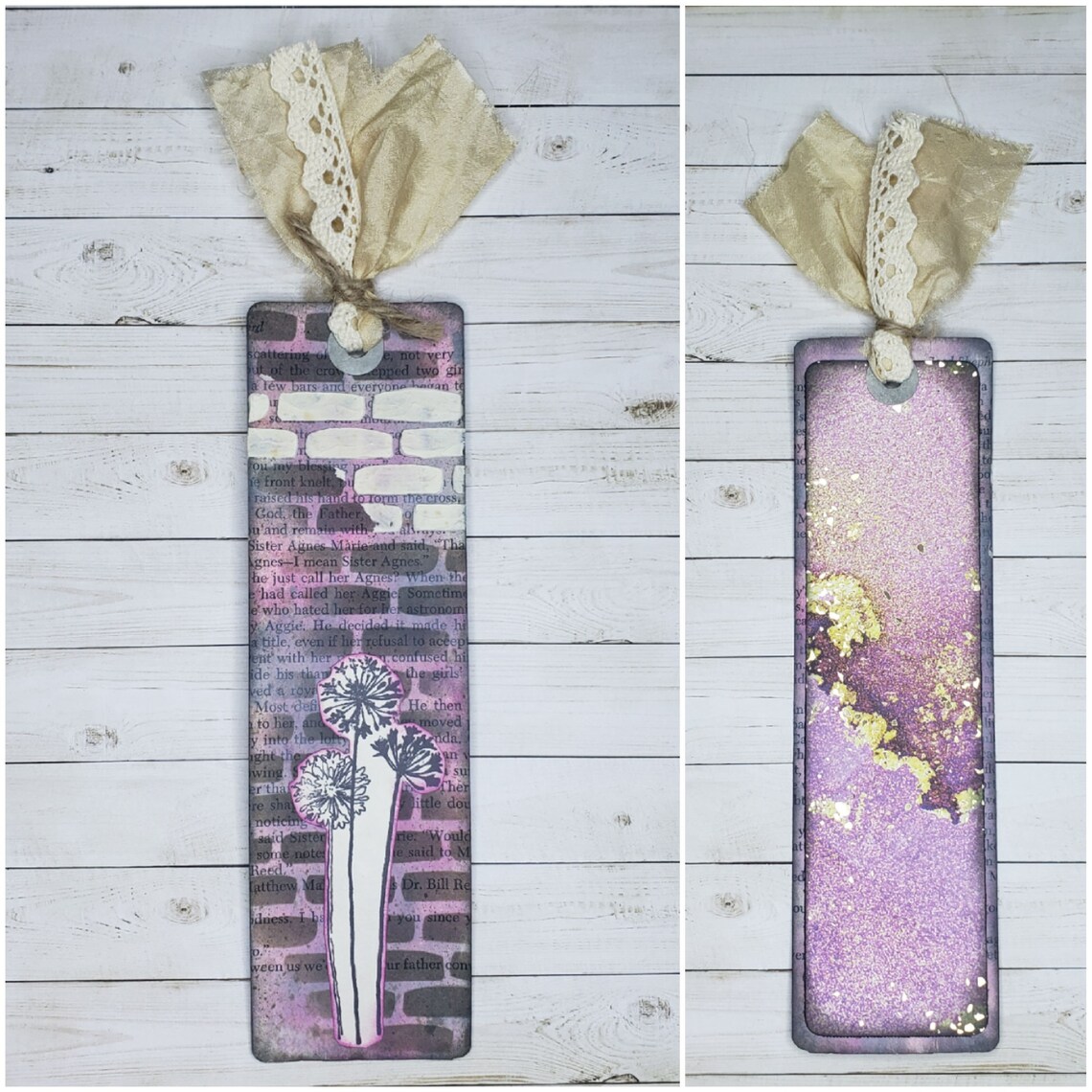 Bookmarks Handmade Bookmarks Mixed Media Junk Journal Bookmarks Collage ...