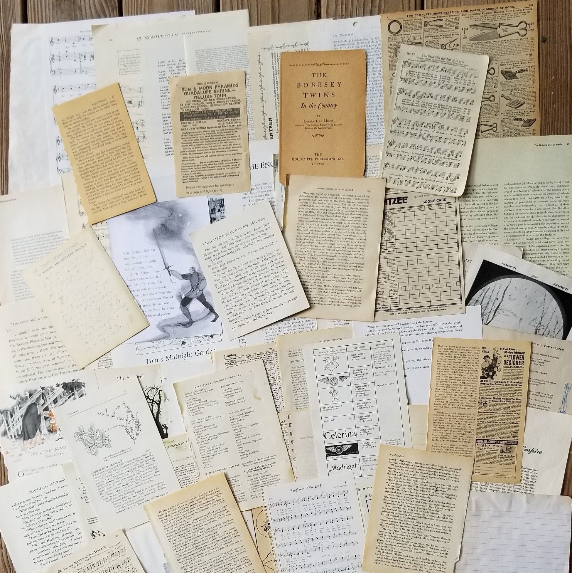 25-60pc Neutral Vintage Paper Pack; Vintage Neutral Paper Bundle; Old ...