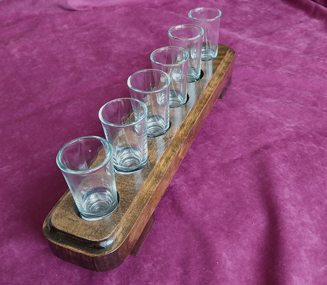 Tequila Serving Tray 6 Glasses Party Drinks Stand - Etsy