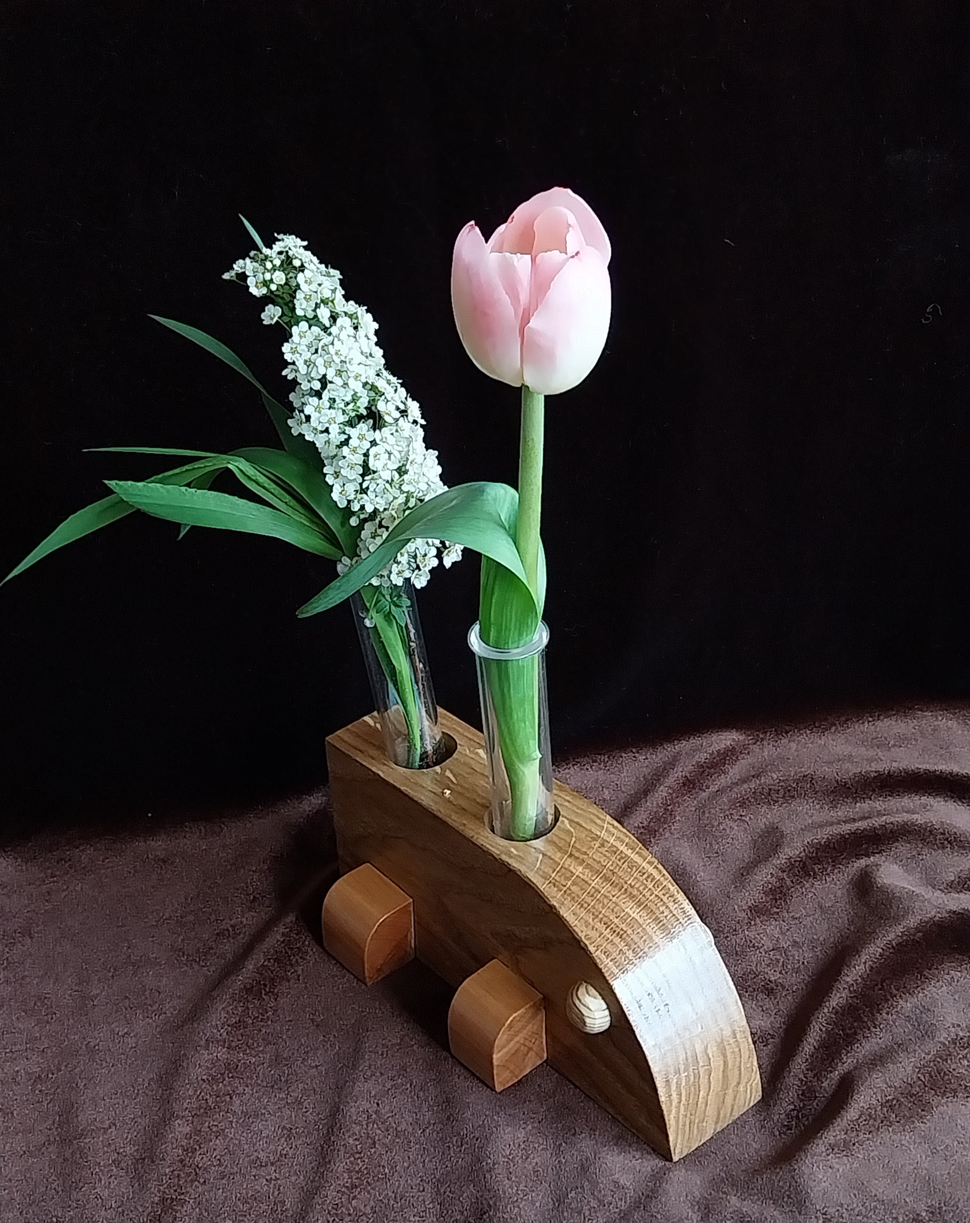 Funny Flower Test Tube Holder Floristic Natural Oak Vase - Etsy