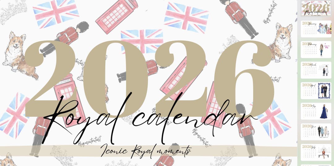Royal Calendar 2026 TO DOWNLOAD - Etsy UK