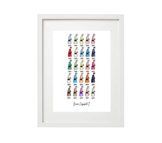 Queen Elizabeth II multicolor Art print DIGITAL DOWNLOAD | Etsy