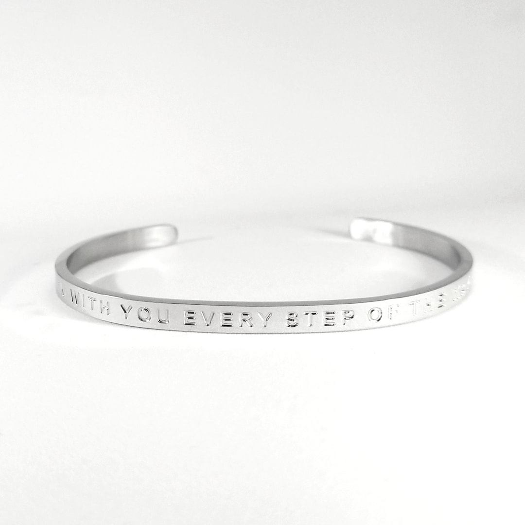 Engraved Bracelet - "i'm With You Every Step of the Way" Positive ...